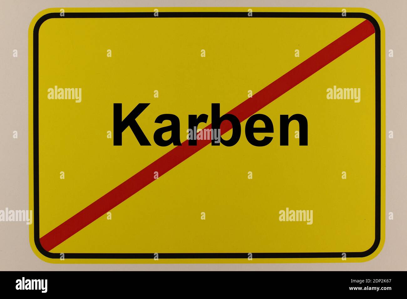 Illustration eines Stadteingangsschildes der Stadt Karben in Hessen ...