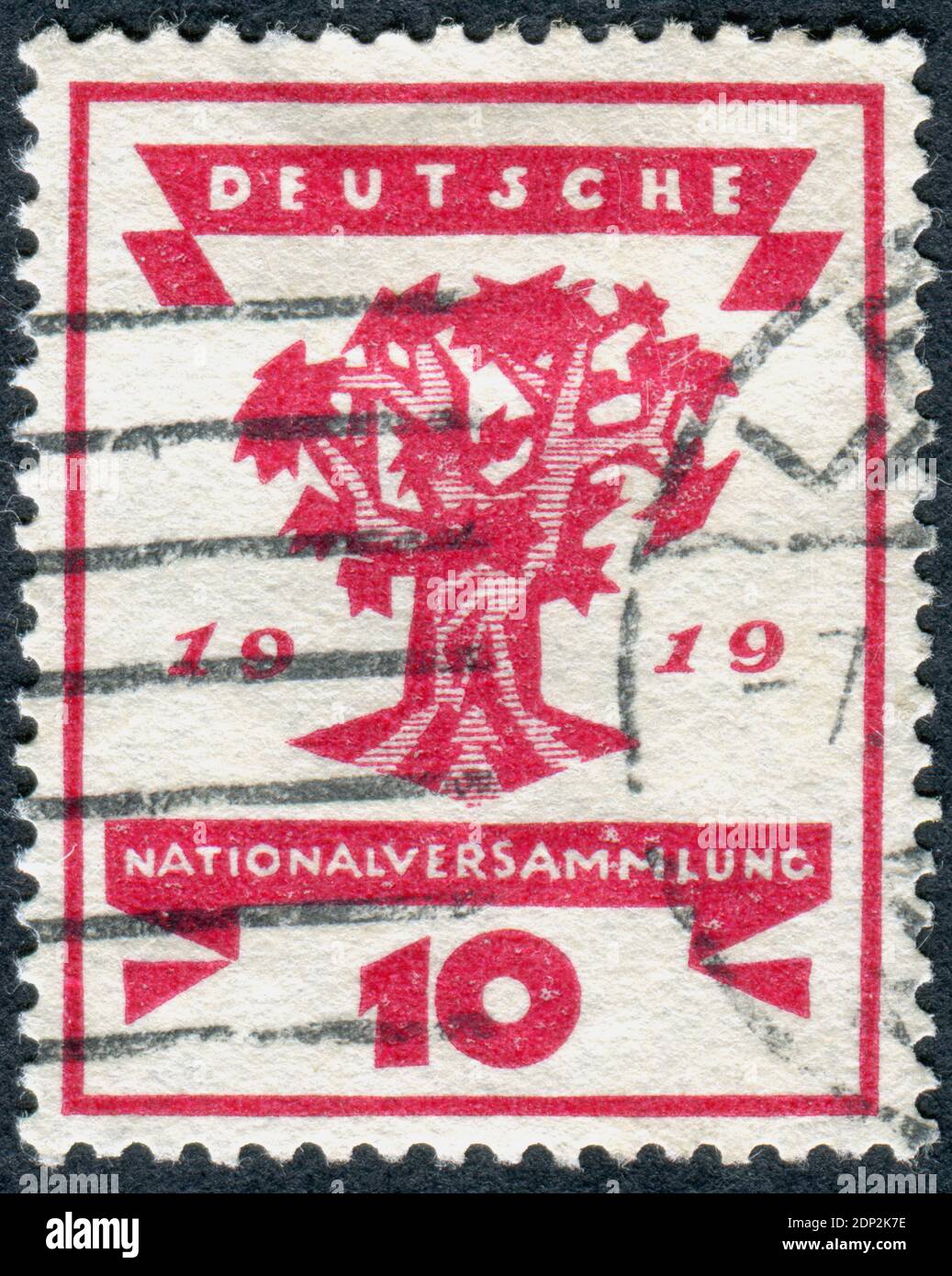 GERMANY - CIRCA 1919: A postage stamp printed in Germany, Republic ...