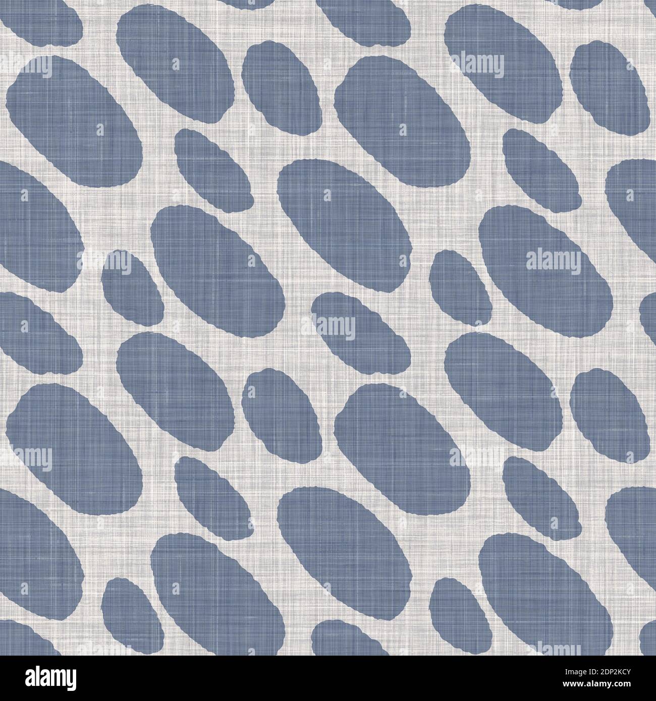 Seamless french farmhouse dotty linen pattern. Provence blue white ...