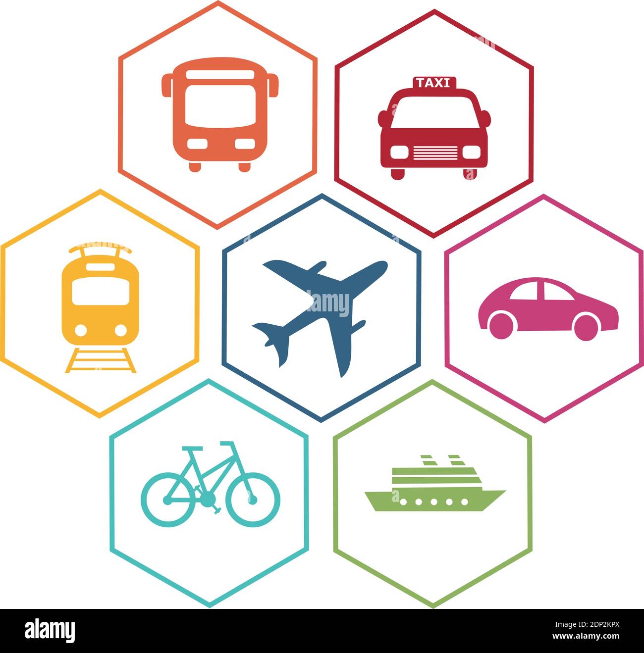 Coloured icons of transport vehicles Stock Vector Image & Art - Alamy