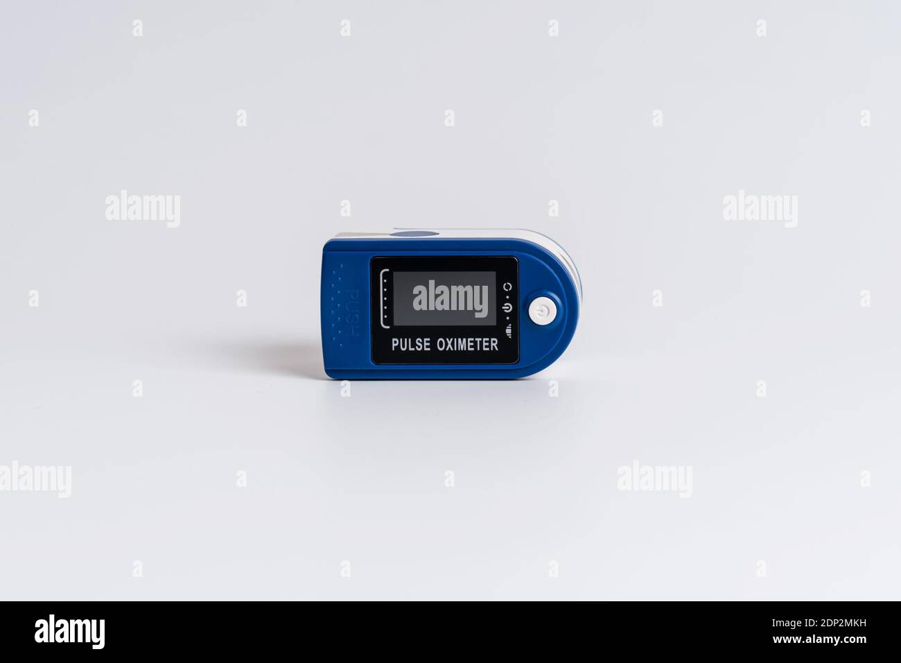 Pulse oximeter on a white background. A device for diagnosing health ...
