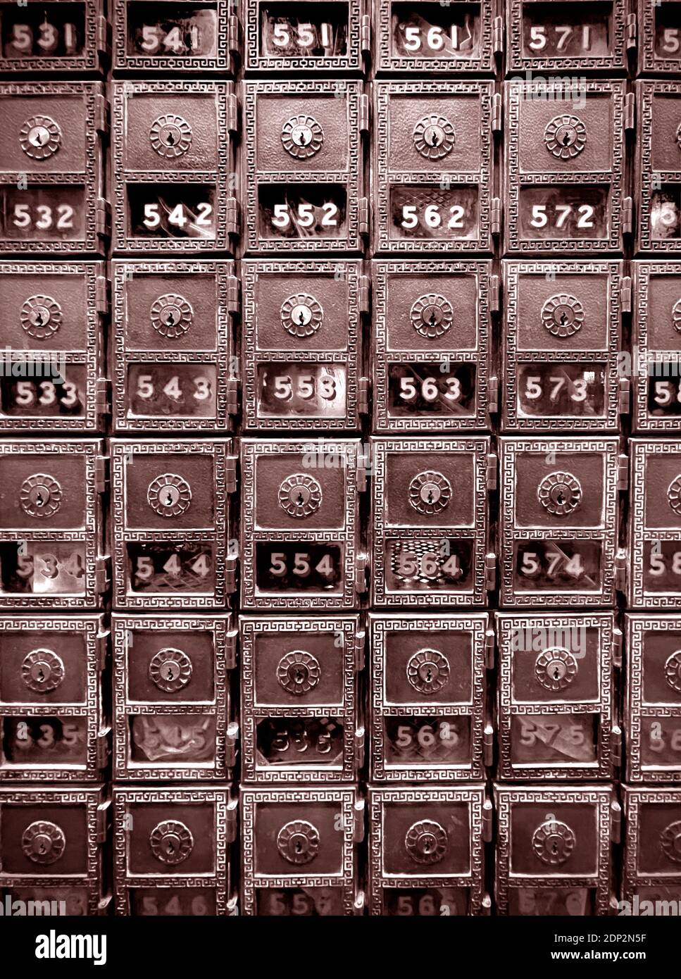 Post Office Boxes in the old Post Office in New York City. Very ...