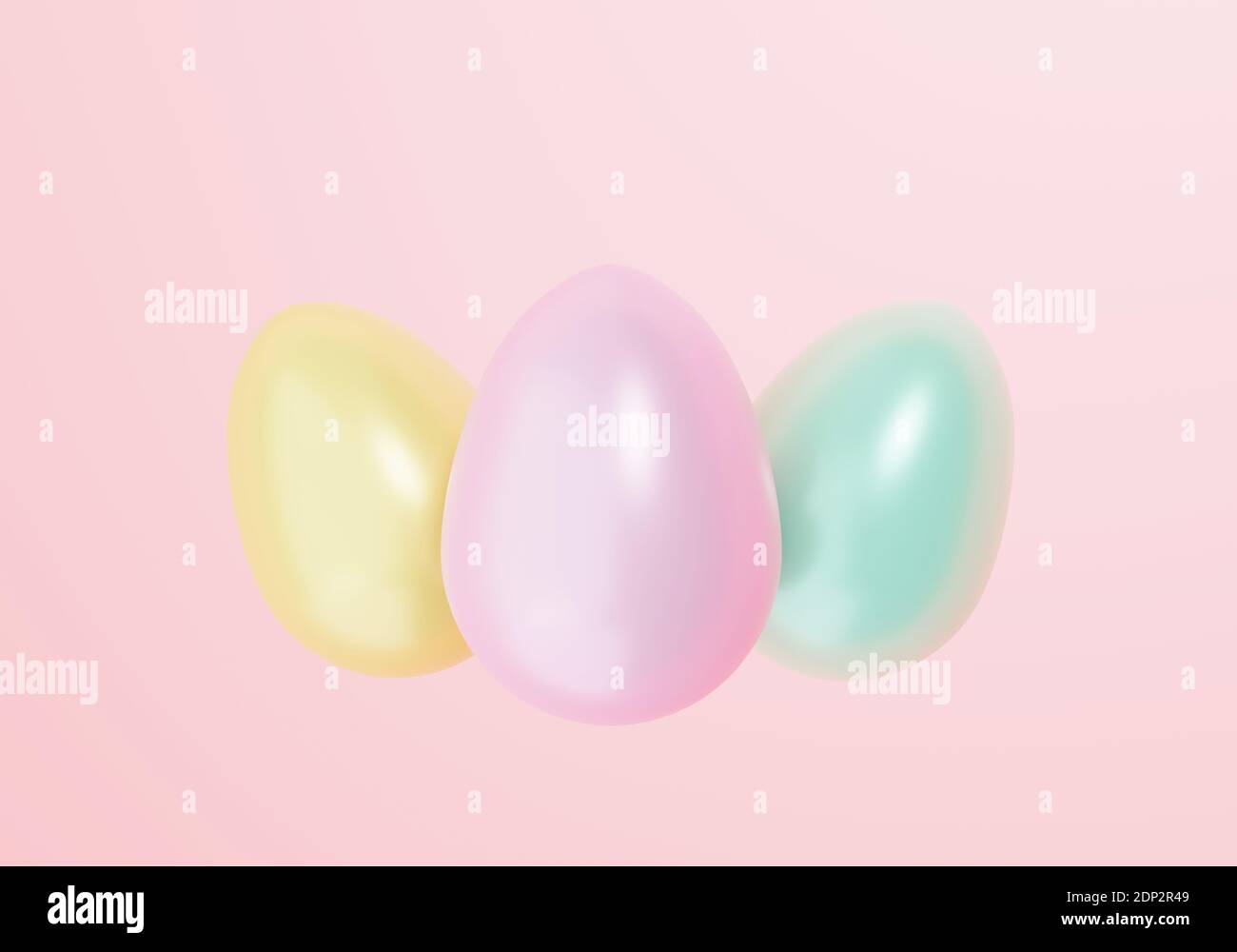 Colored easter eggs on light pink background, 3d illustration Stock ...