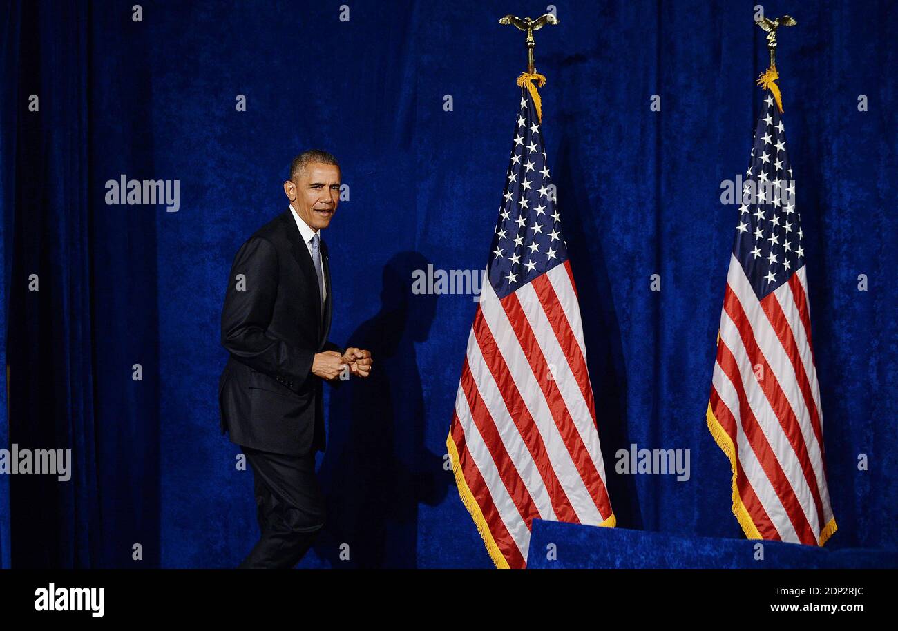 President Barack Obama arrives at an Organizing for Action dinner at ...