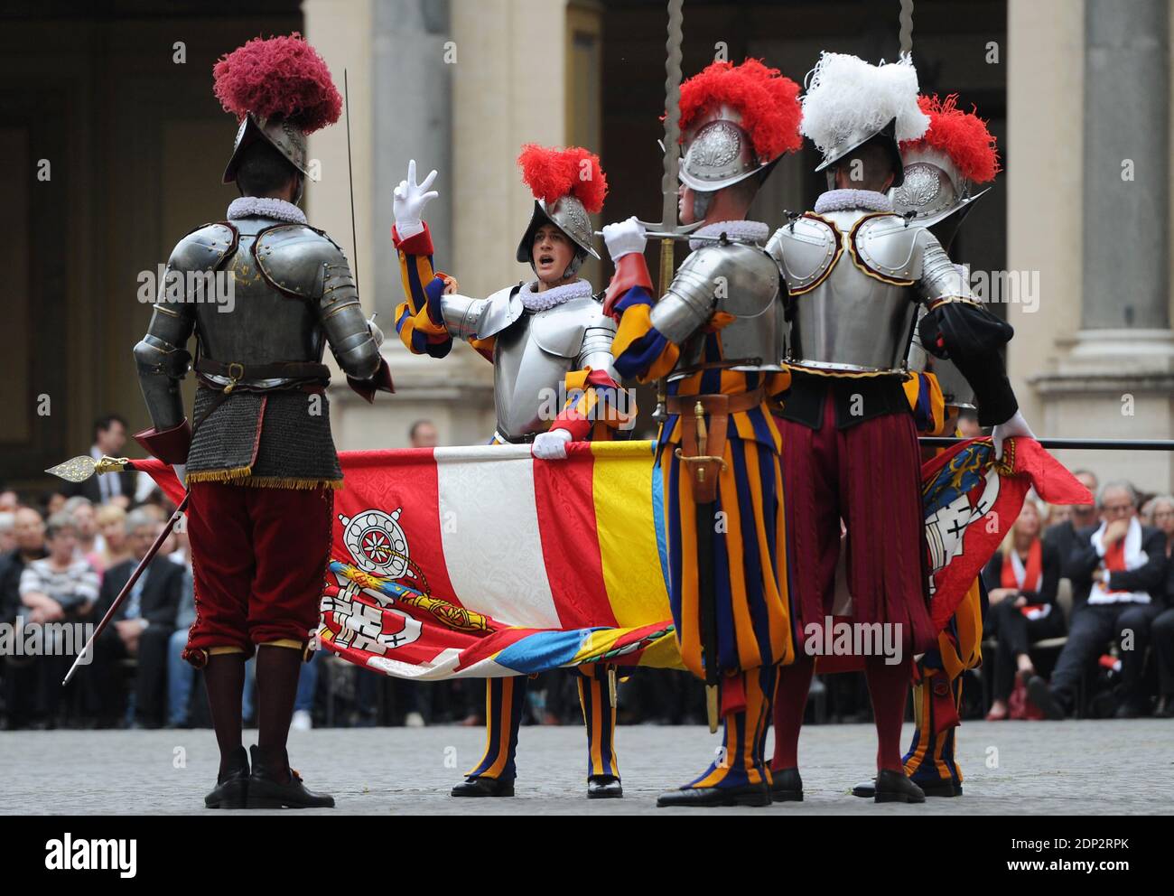 The Vatican's Swiss Guards swore in 32 new recruits on May 6, 2015 at ...