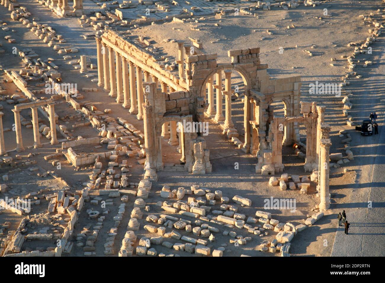 Aerial file photo taken in January 2009 of the ancient and modern (in ...