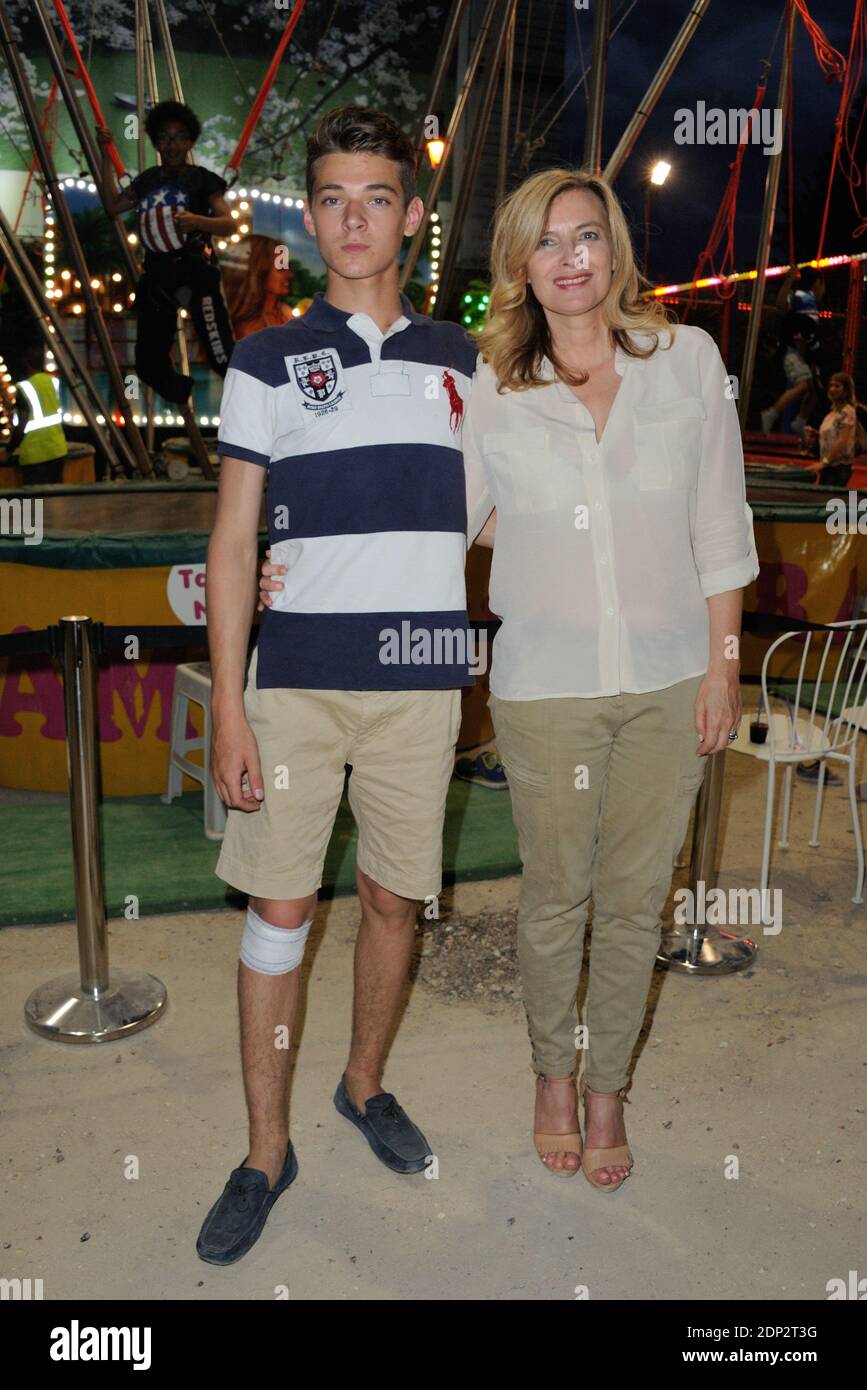Valerie Trierweiler and her son Leonard Trierweiler attending the ...