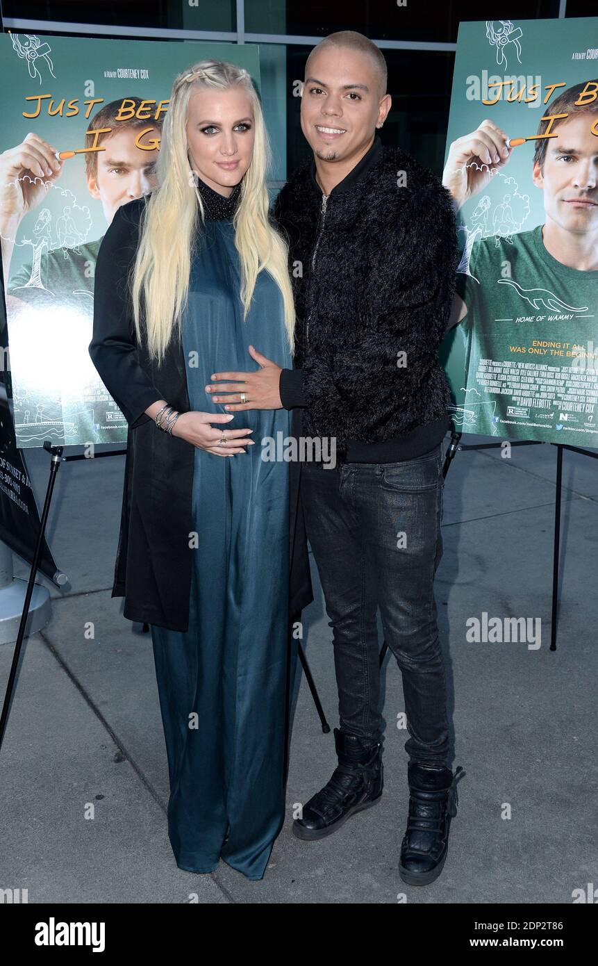 Ashlee Simpson and Evan Ross attend the screening of Just Before I Go ...