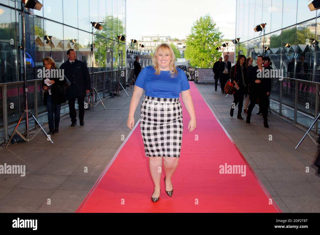 Rebel Wilson poses for pictures as she arrives to the premiere of the ...