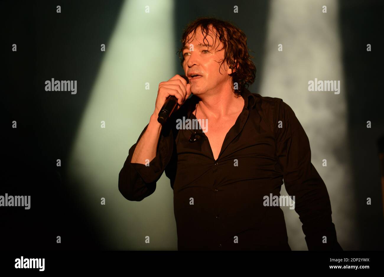 Singer Cali performs on stage ahead of the 83rd Le Mans 24 hours ...