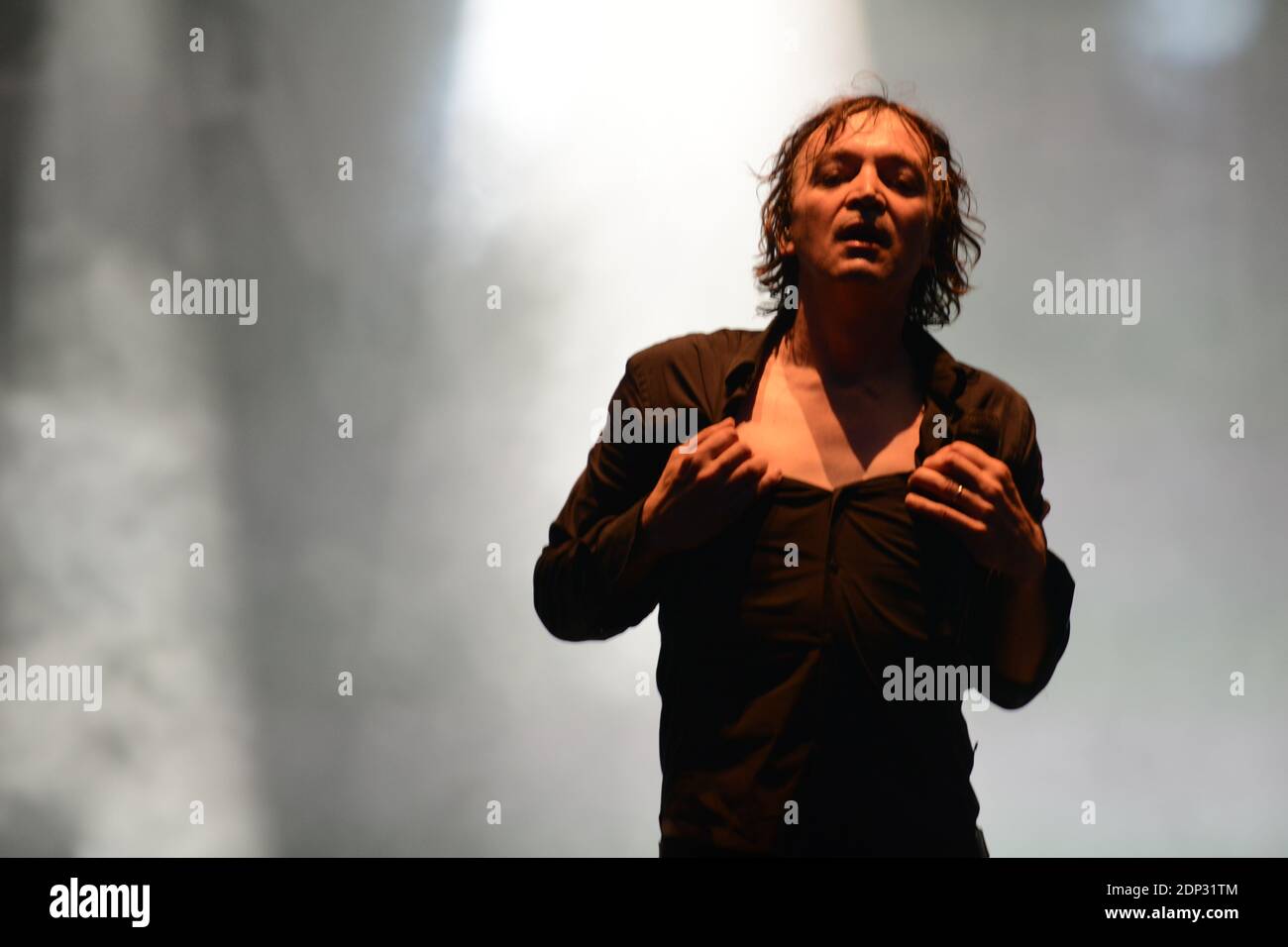 Singer Cali performs on stage ahead of the 83rd Le Mans 24 hours ...