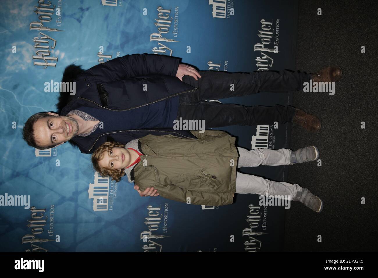 Matthieu Gonet and his son arriving to the Harry Potter exhibition ...