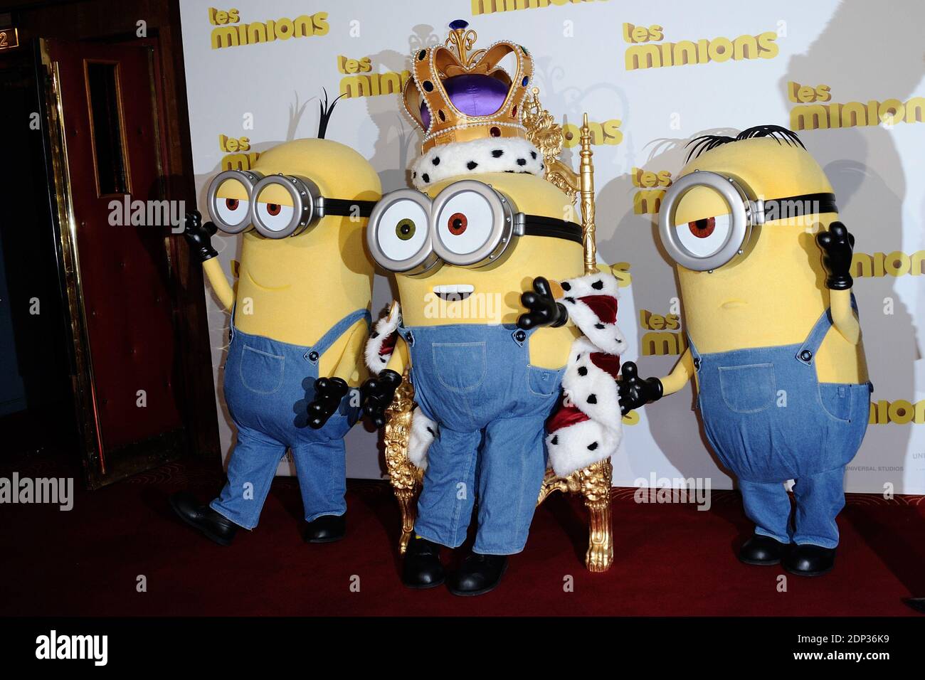 The Minions (Stuart, Kevin and Bob) attending the premiere for the film ...