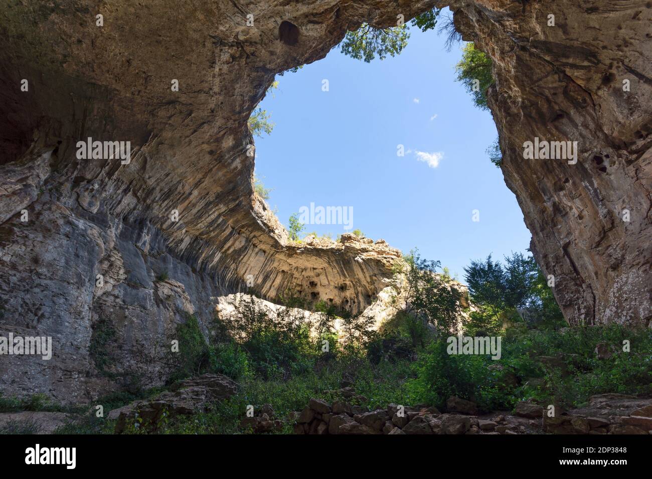 Prohodna cave known as God's eyes near Karlukovo village, Lovech region ...
