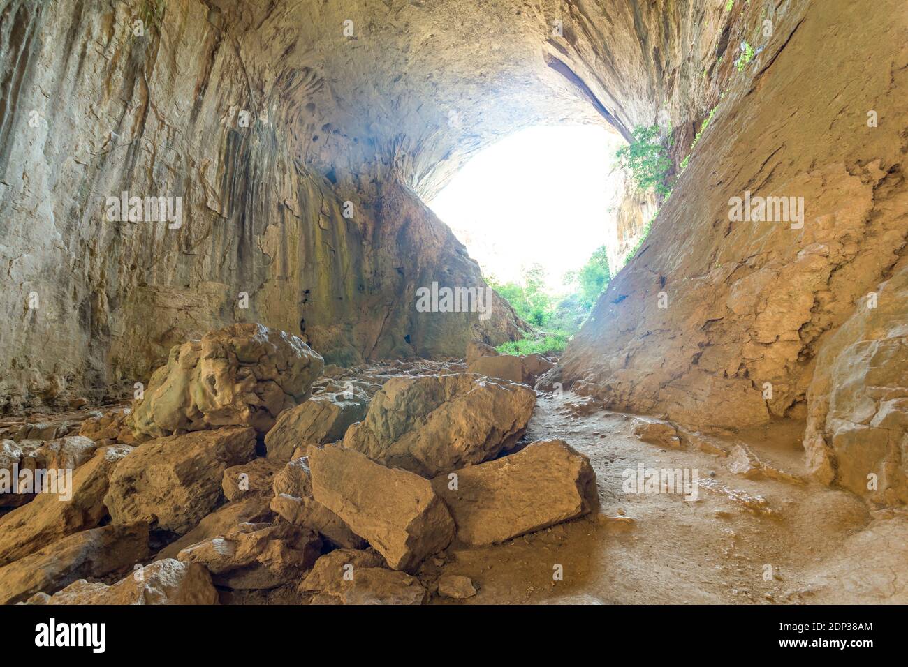 Prohodna cave known as God's eyes near Karlukovo village, Lovech region ...