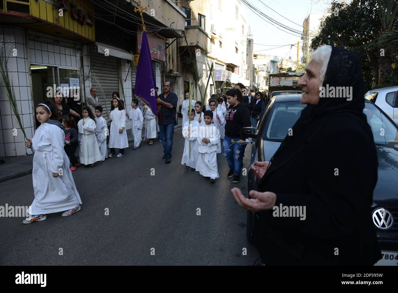 A Christ on a crucifix and a pieta procession seen during a ...