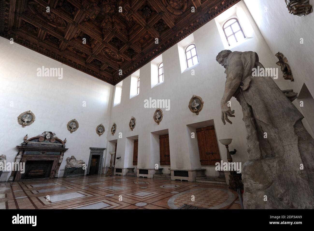 A view of the Lounge of Hercules at Palazzo Farnese in Rome, Italy on ...
