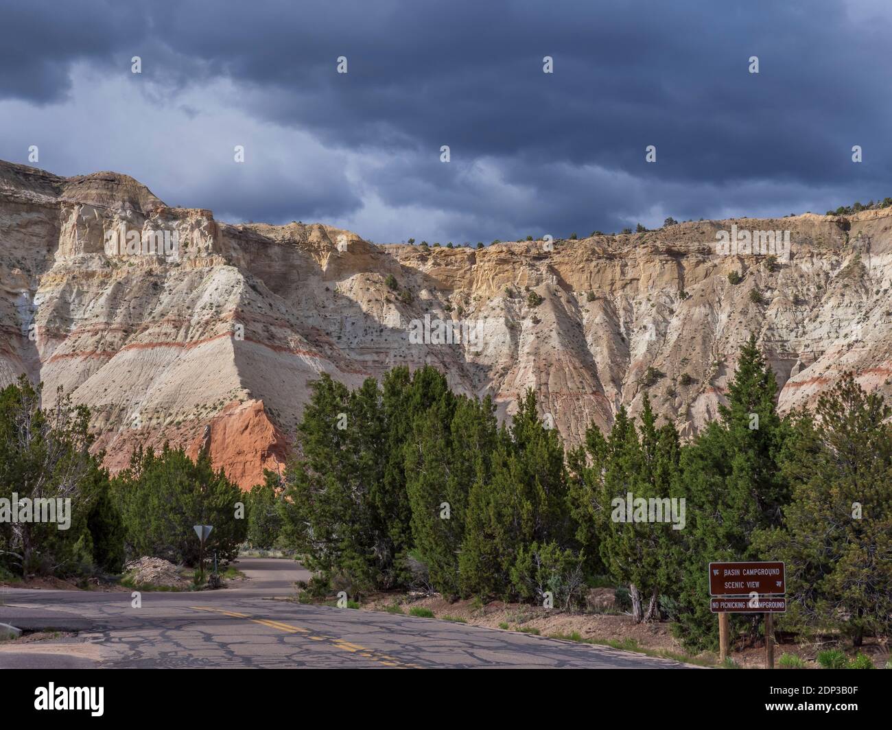 Cliffs and angry sky, view point near Basin Campground, Kodachrome ...