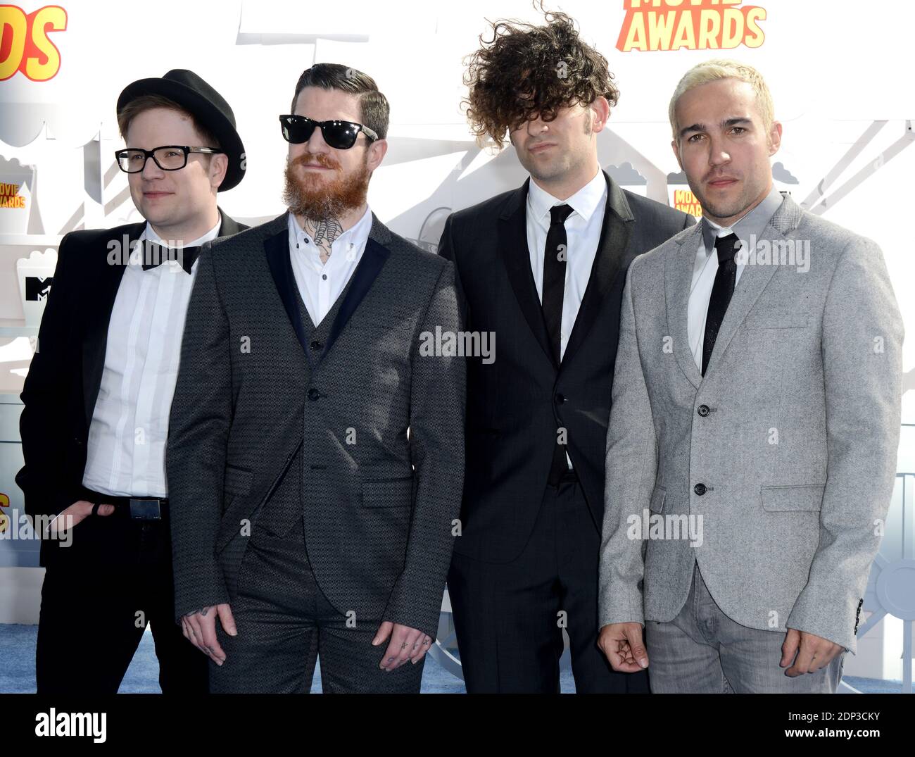 Fall Out Boy attends the 2015 MTV Movie Awards at Nokia Theatre L.A ...