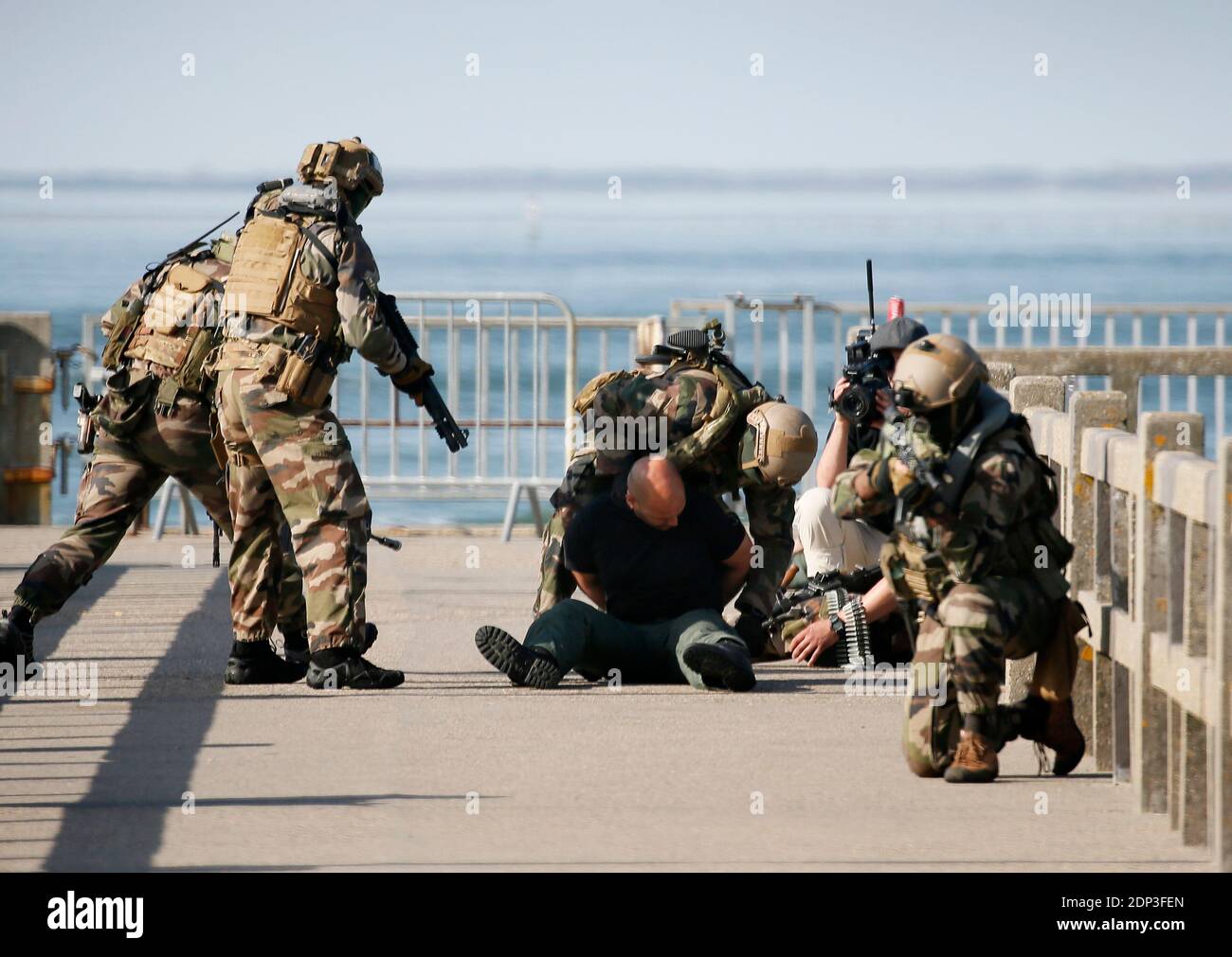 Members of the French Army Special during a show in Arcachon ...