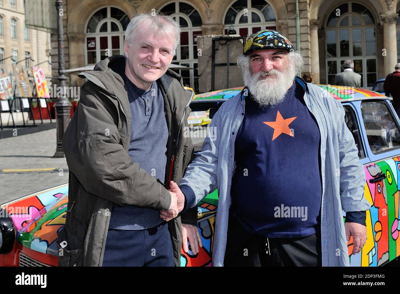 Thierry Noir and Christophe-Emmanuel Bouchet attending the 'Art Liberte ...
