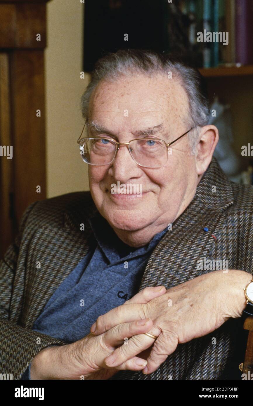 French journalist Leon Zitrone poses for pictures at home in Paris ...