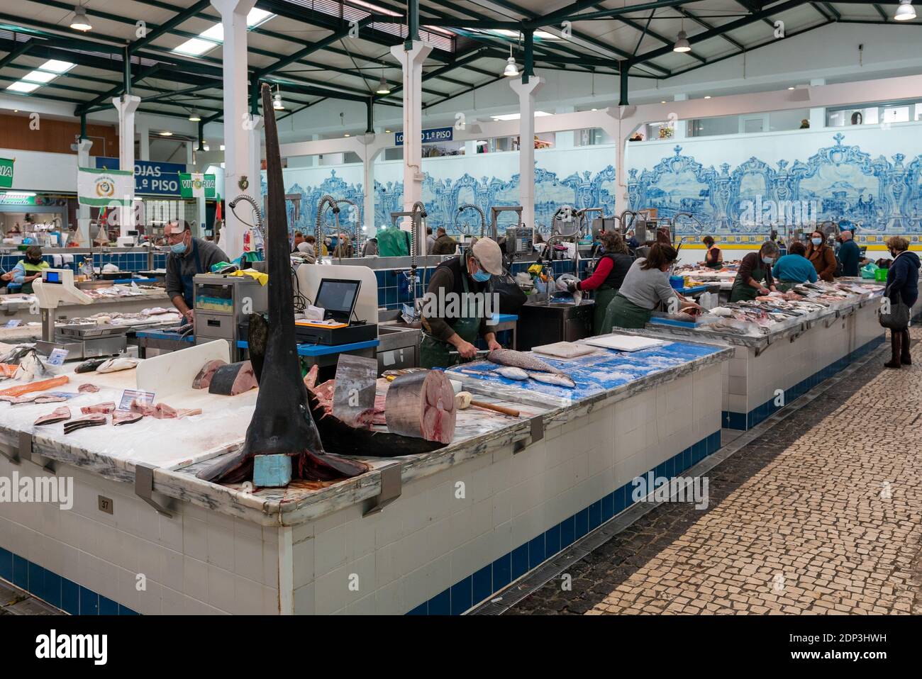 Setubal, Portugal - 18 December, 2020: view of the Livramento Market in ...