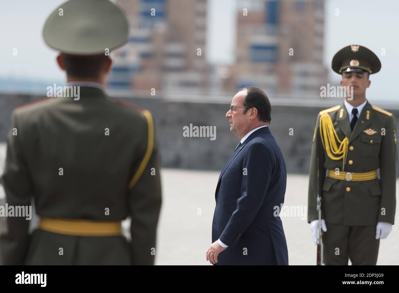 French President Francois Hollande during the Armenian Genocide ...