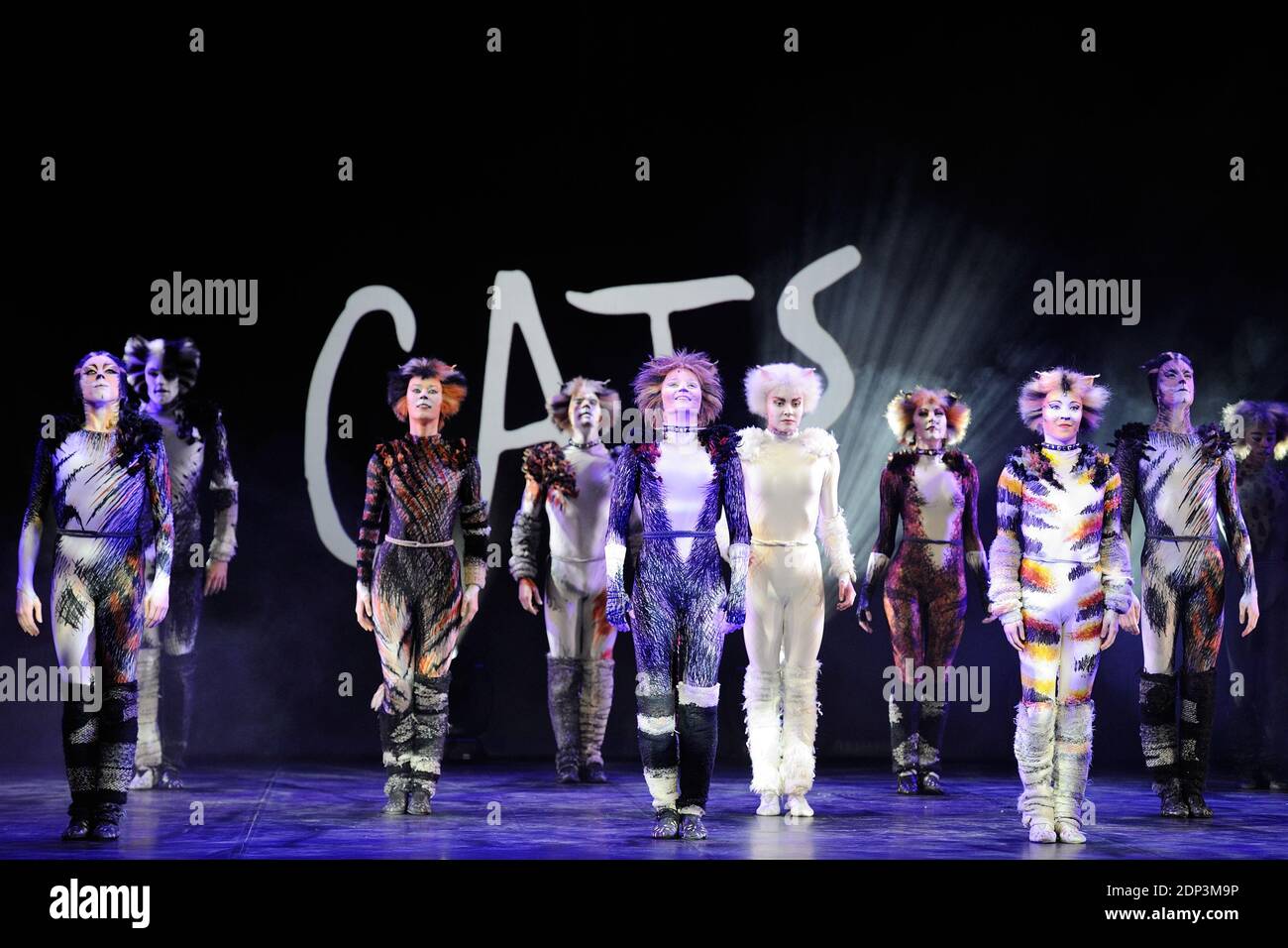 Cast members from the London crew of the musical 'Cats' perform during ...