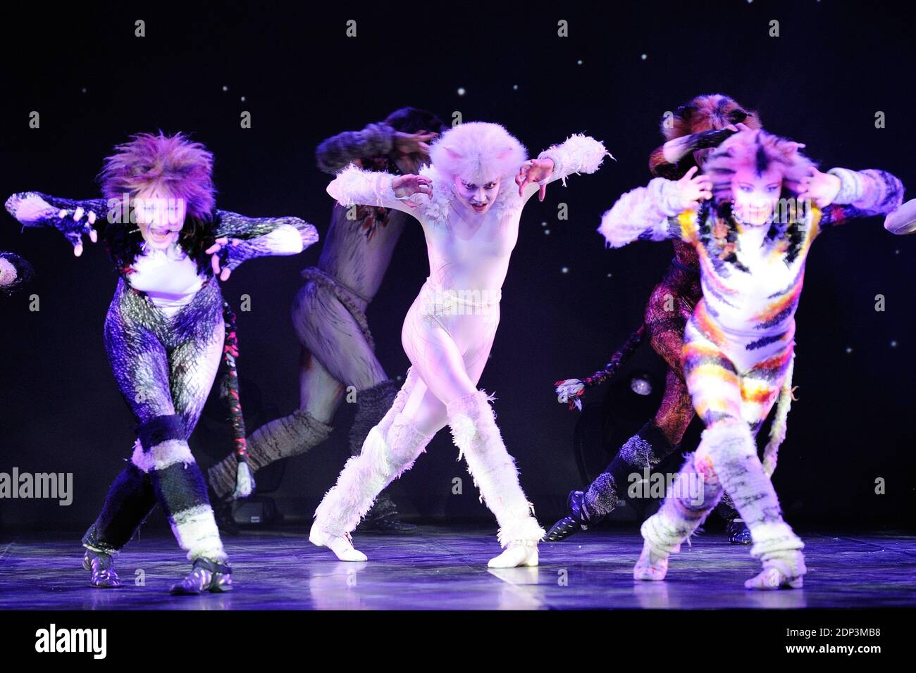 Cast members from the London crew of the musical 'Cats' perform during ...