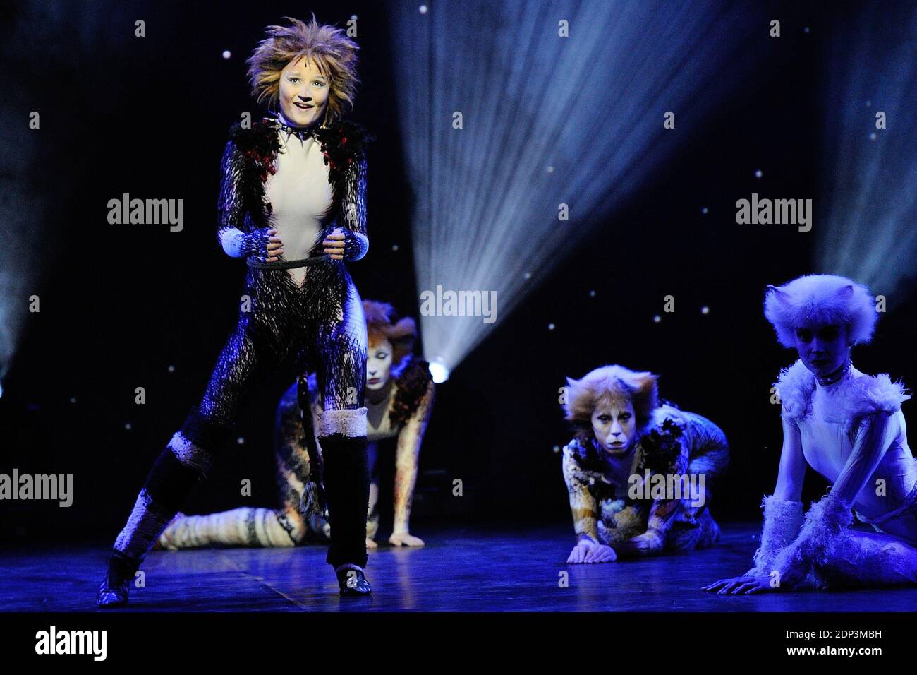 Cast members from the London crew of the musical 'Cats' perform during ...