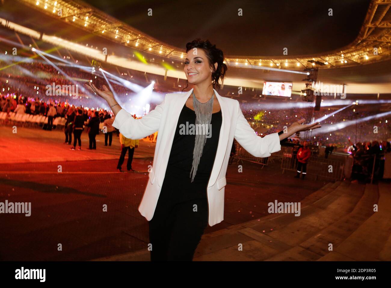 Exclusive - Priscilla Betti in backstage of the Stars 80 concert at the ...