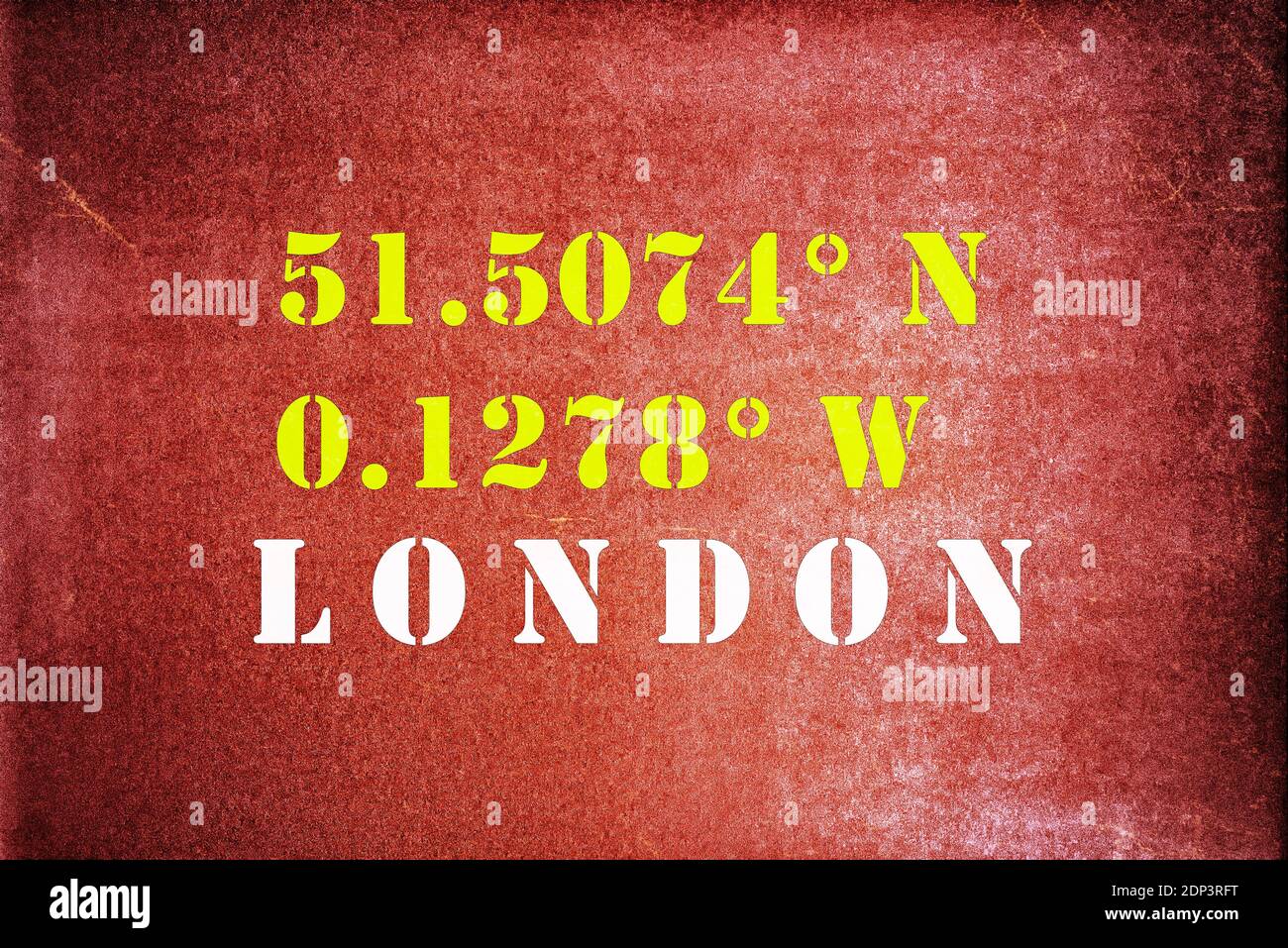 GPS coordinates for London England with a vintage/retro typography ...