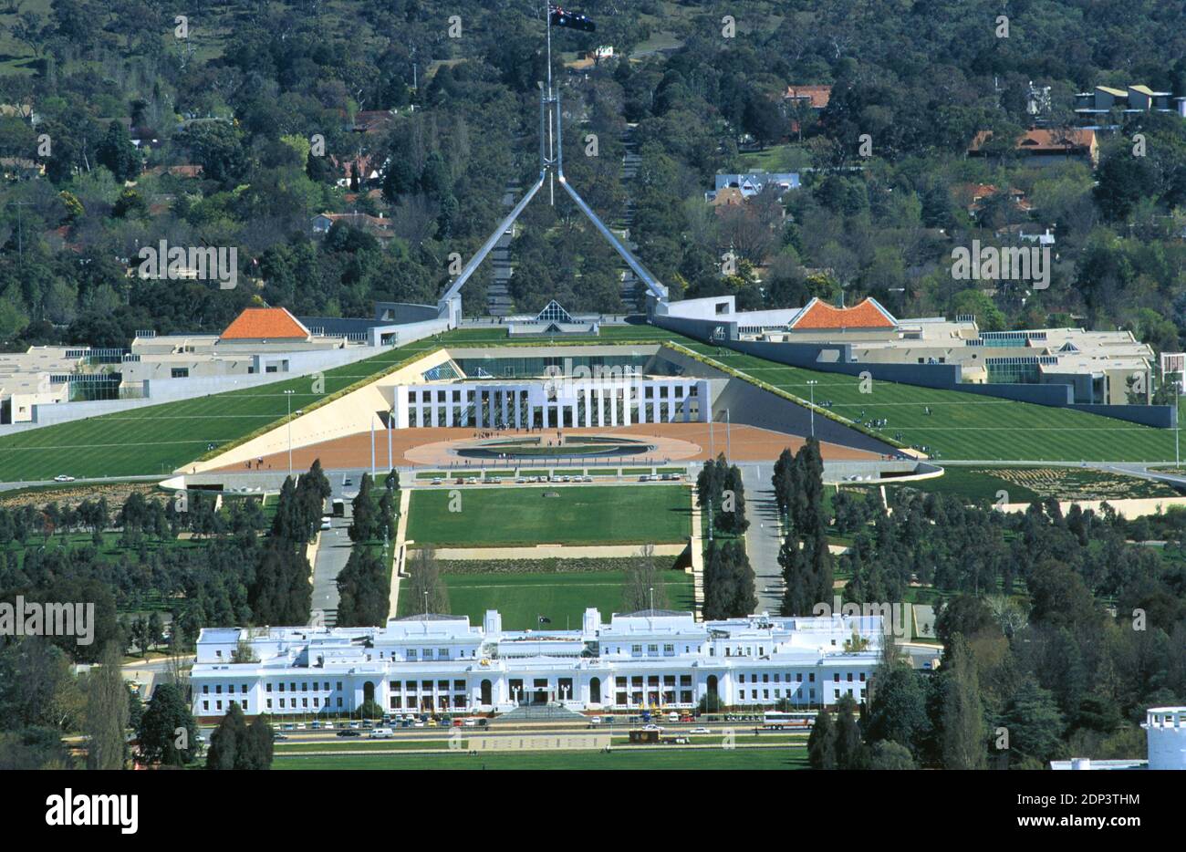 Old and new Parliament houses in Canberra. Australia Stock Photo - Alamy