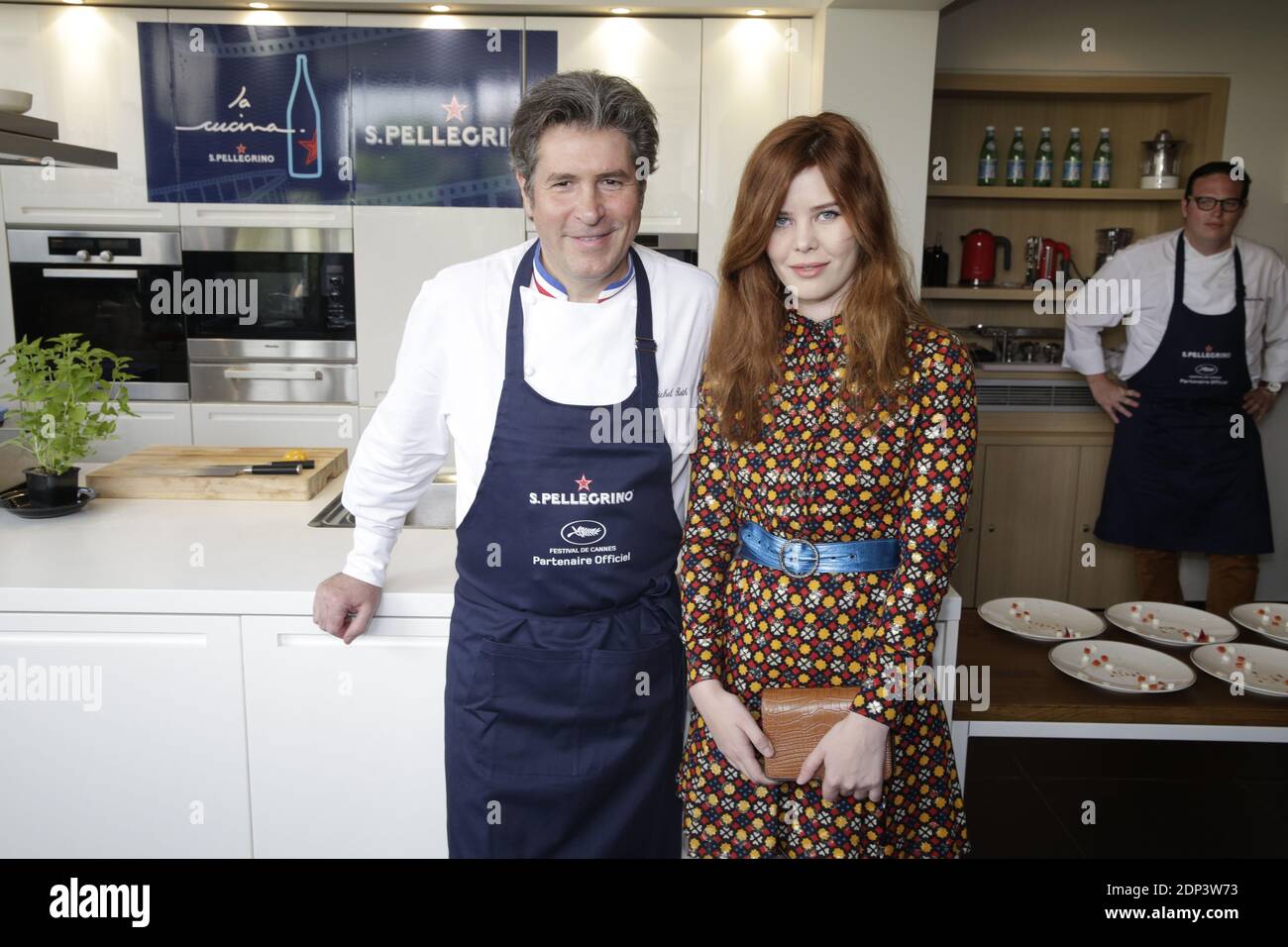 French chef Michel Roth poses with actress Lou Lesage at La Cucina San ...