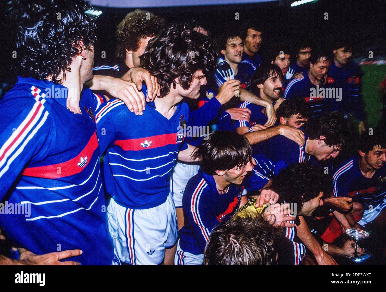 France's joy after receiving the Cup during the Final of the UEFA EURO ...