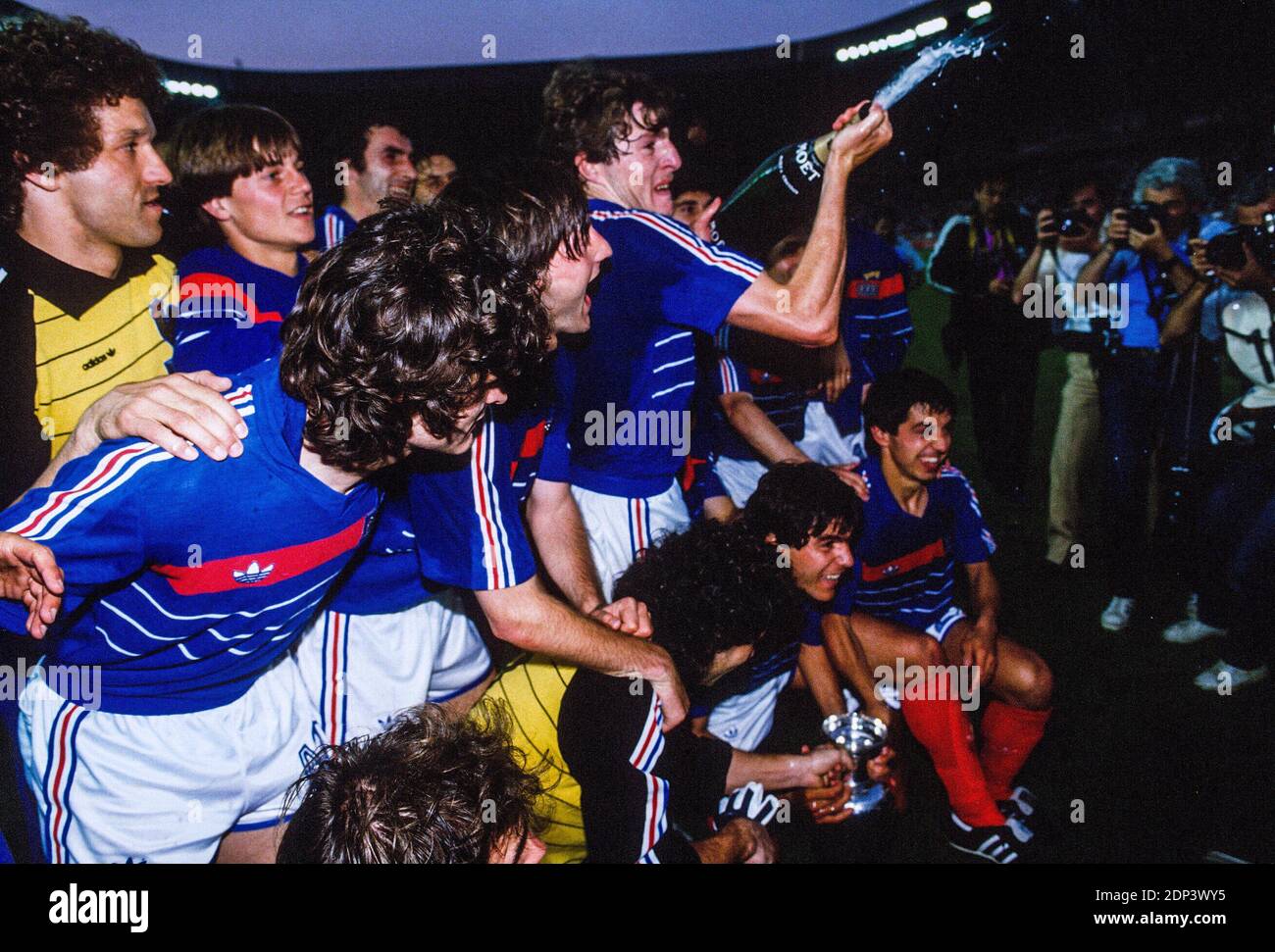 France's joy after receiving the Cup during the Final of the UEFA EURO ...