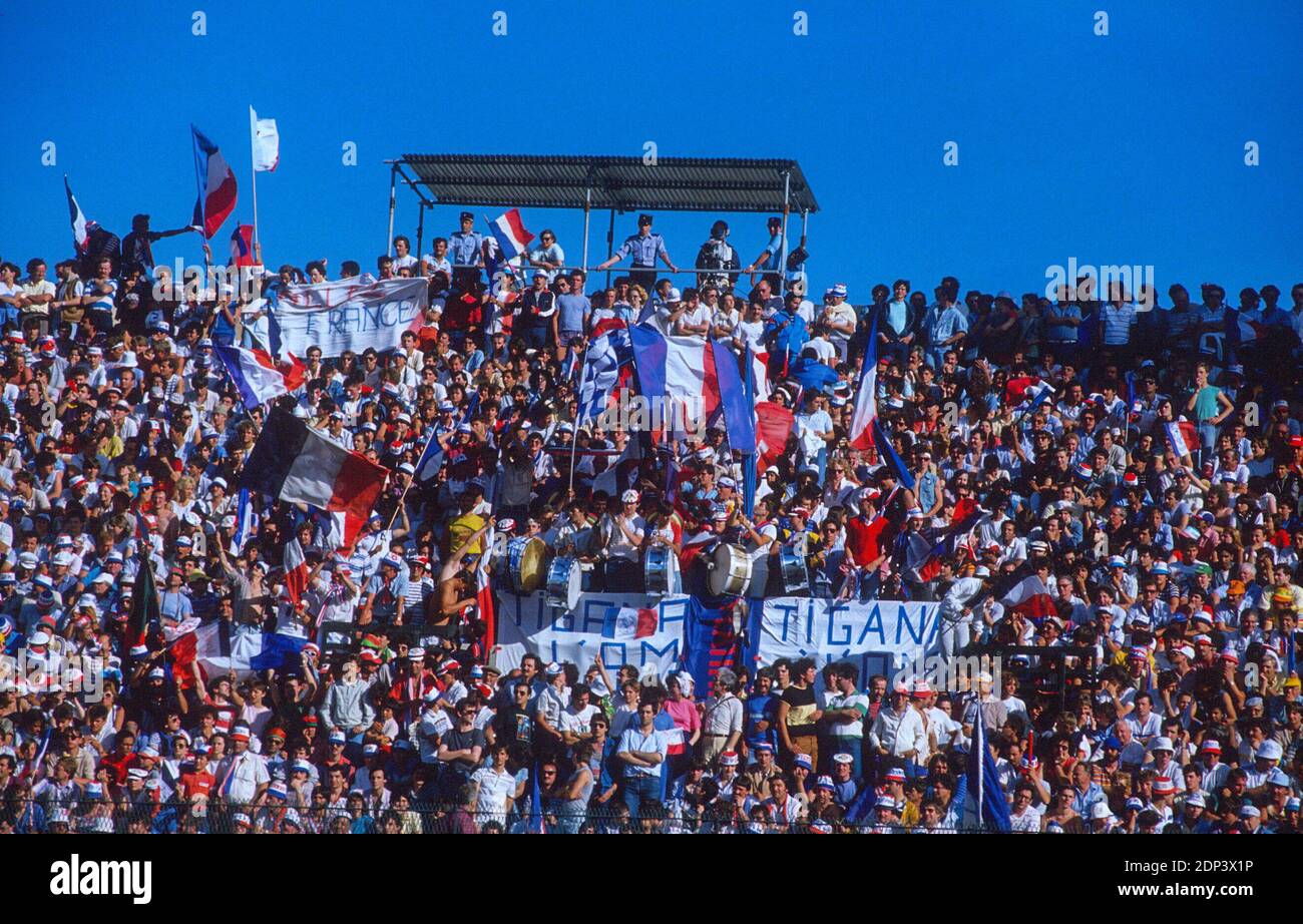 France's Supporters during the Semi-Final of the UEFA EURO 1984 Soccer ...