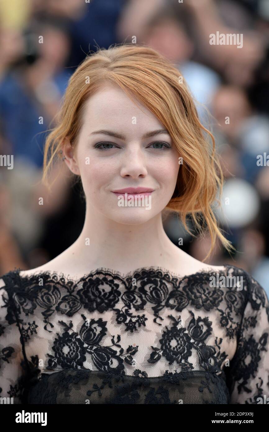 Emma Stone posing at the photocall for the film Irrational Man as part ...