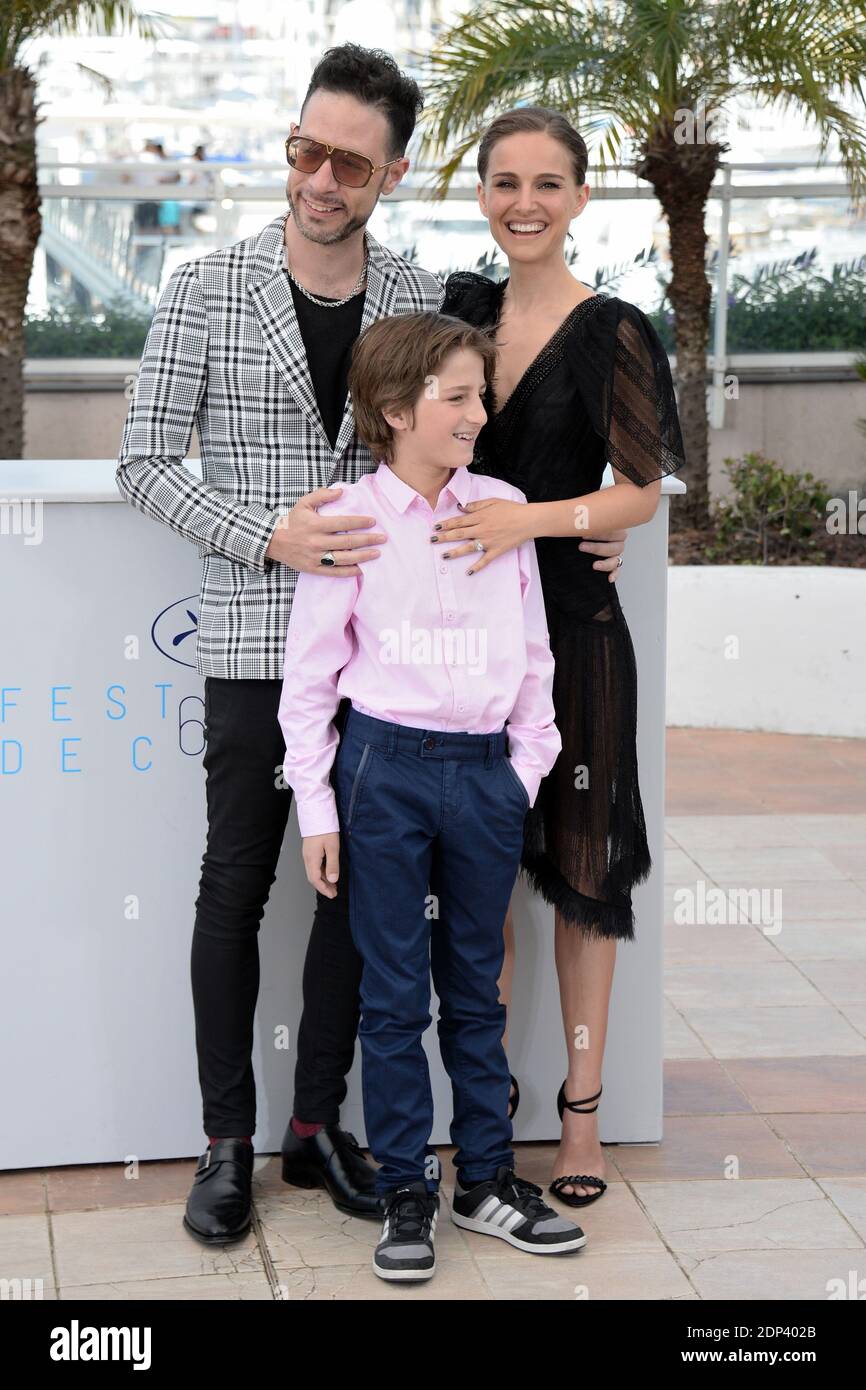 Gilad Kahana, Amir Tessler and Natalie Portman posing at the photocall ...