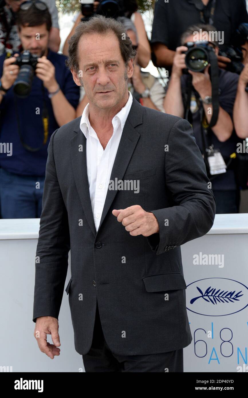 Vincent Lindon posing at the photocall for the film The Measure of a ...