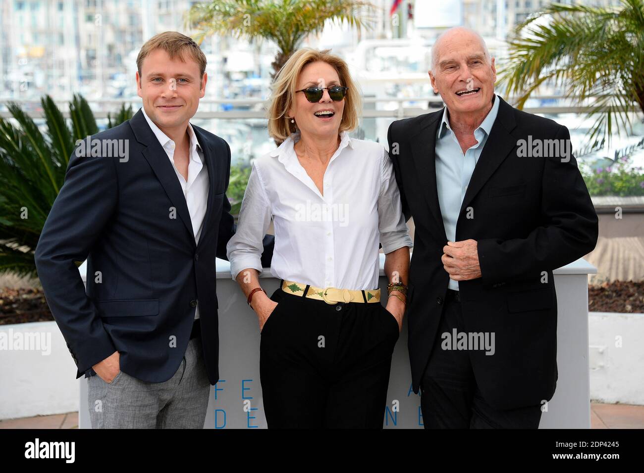 Max Riemelt, Marthe Keller and Barbet Schroeder posing at the photocall ...