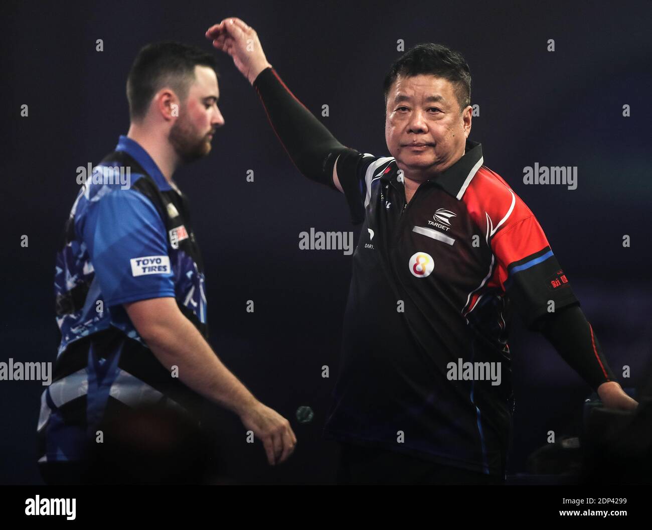 Paul Lim (right) swings his arm during day four of the William Hill ...