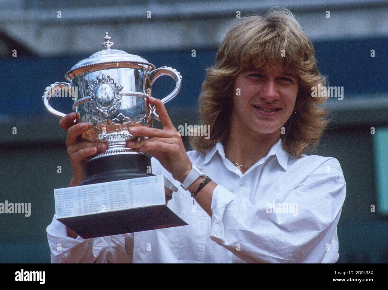 Germanys Steffi Graf Winner Of The French Tennis Open Against Usas Martina Navratilova In