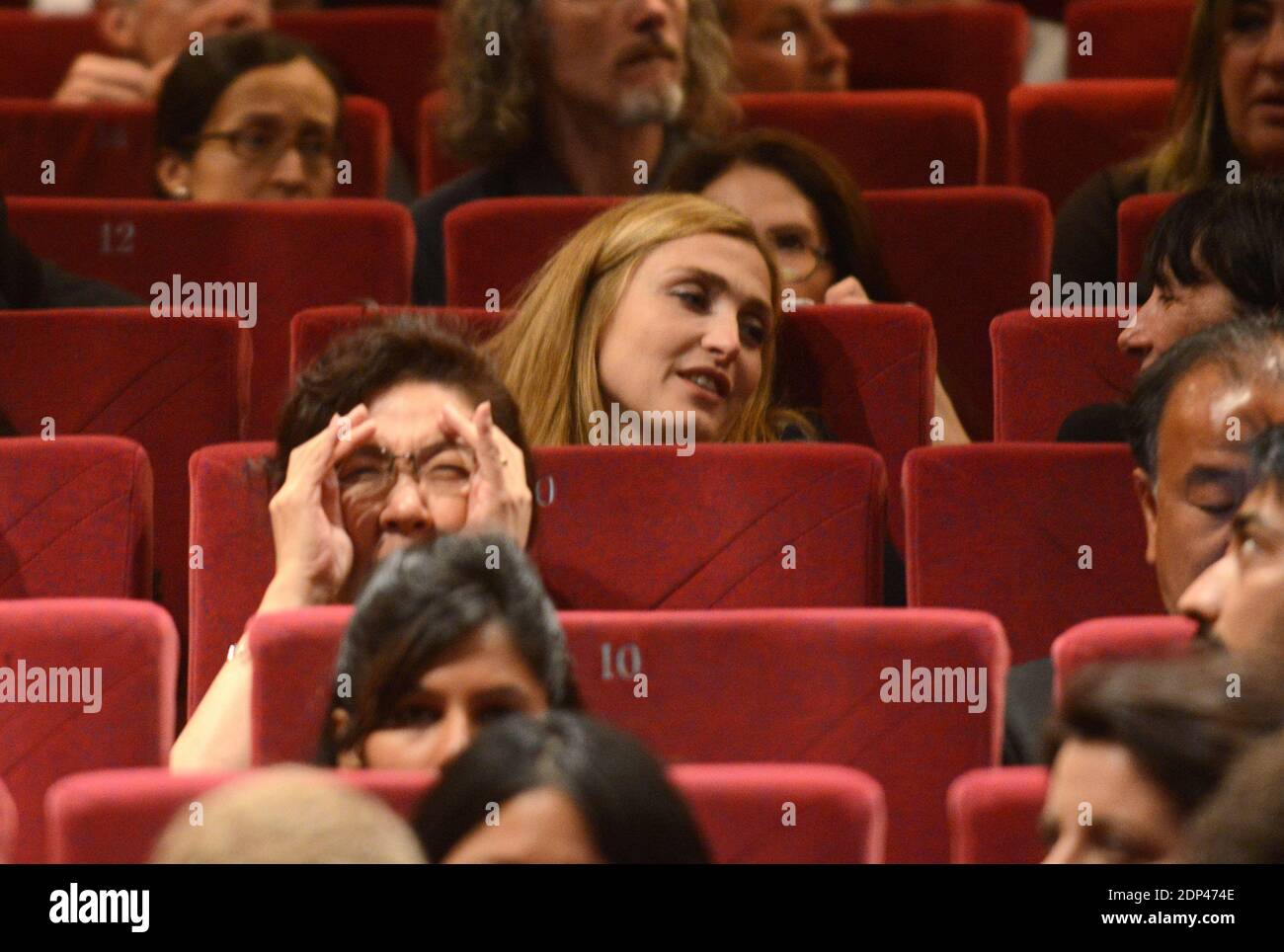 French actress and producer Julie Gayet (4th row from front, right ...