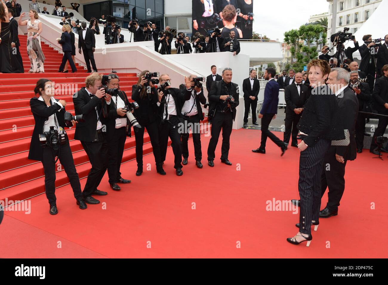 Natacha Polony and husband Perico Legasse arrive for the screening of ...