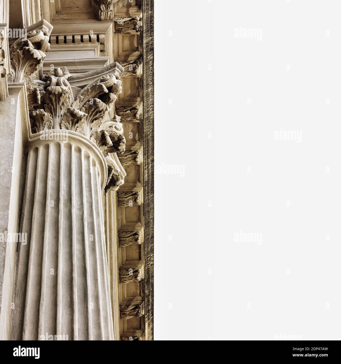 Column and building details of a historical architectural building ...