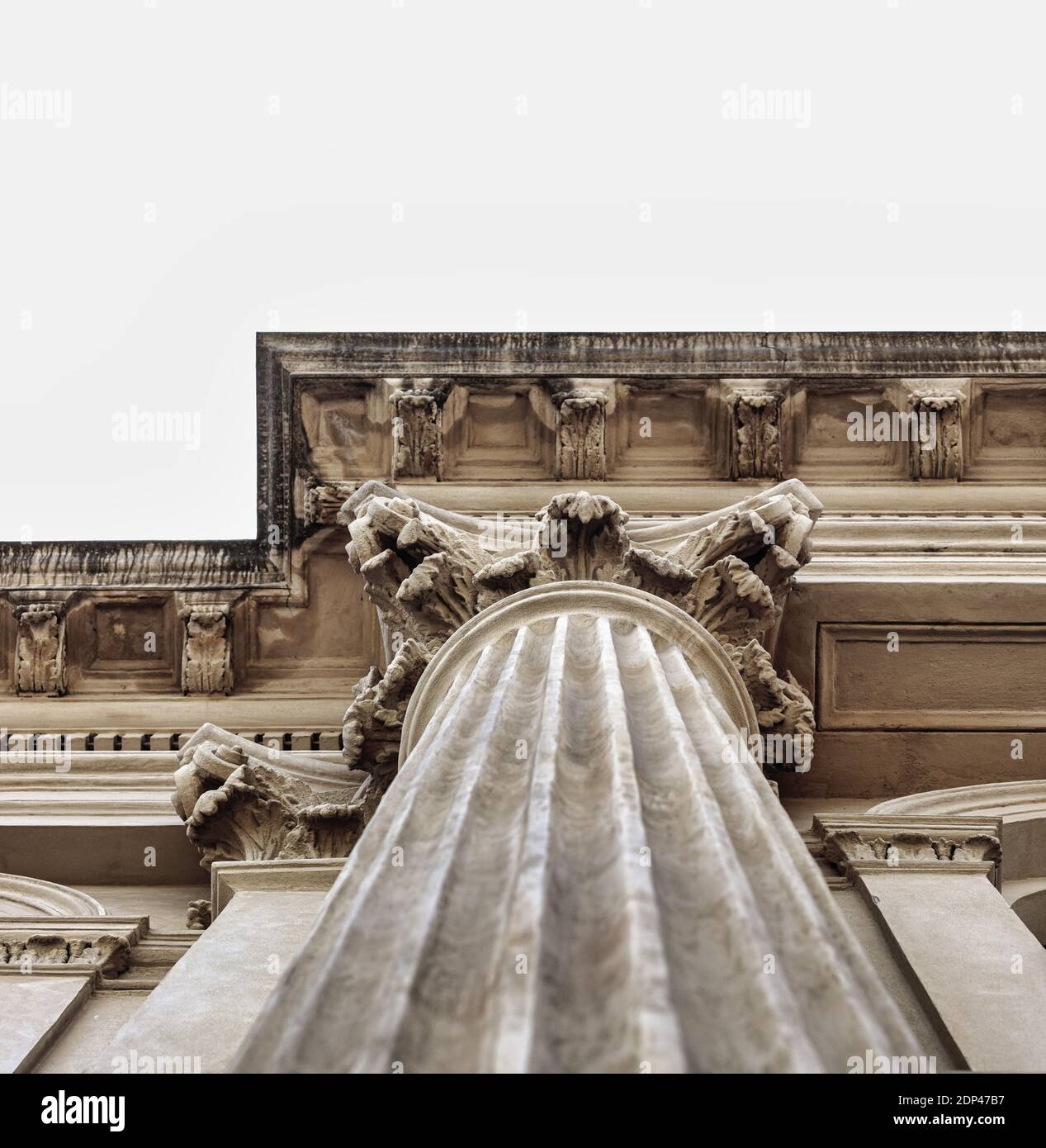 Column and building details of a historical architectural building ...