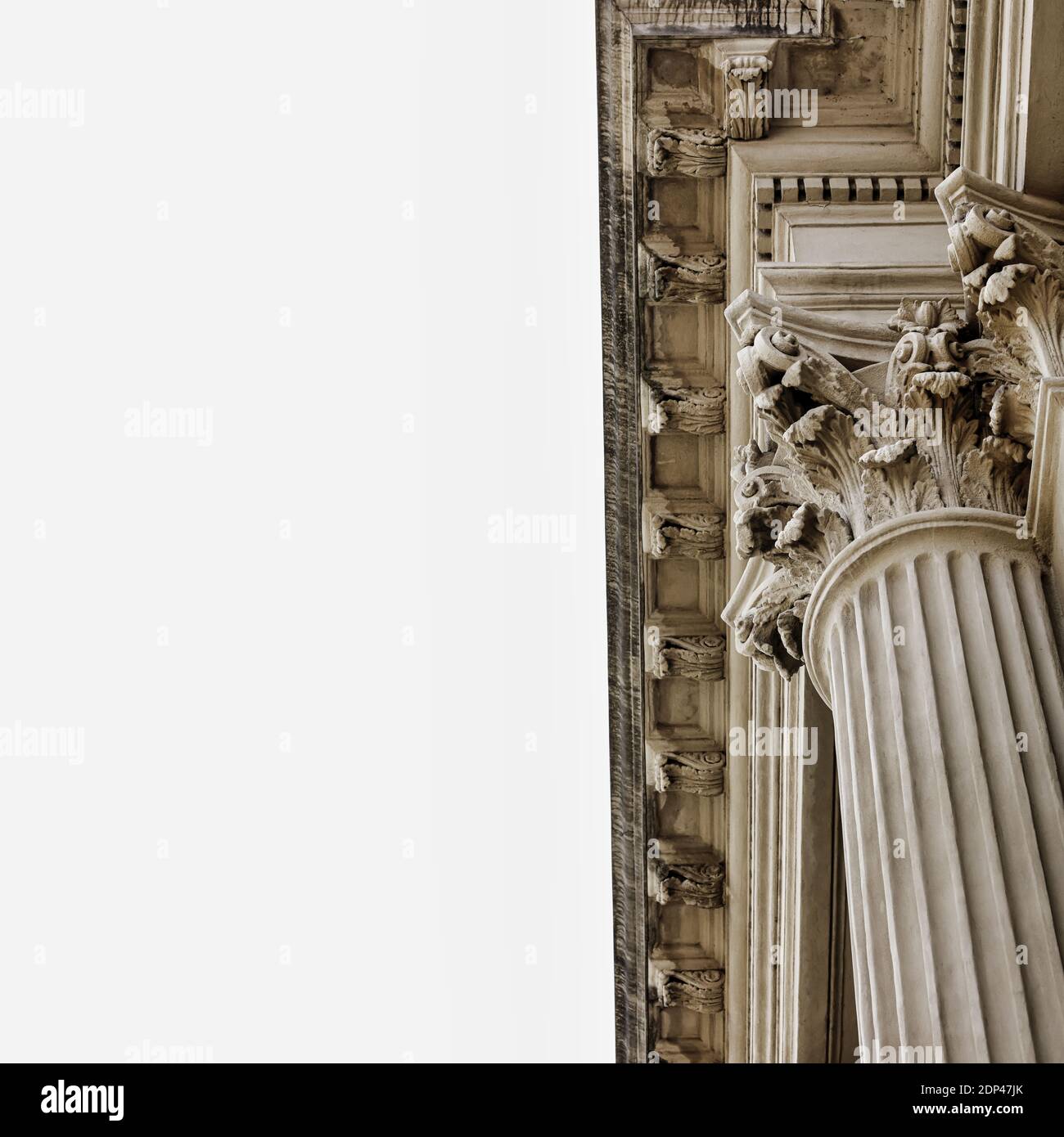 Column and building details of a historical architectural building ...