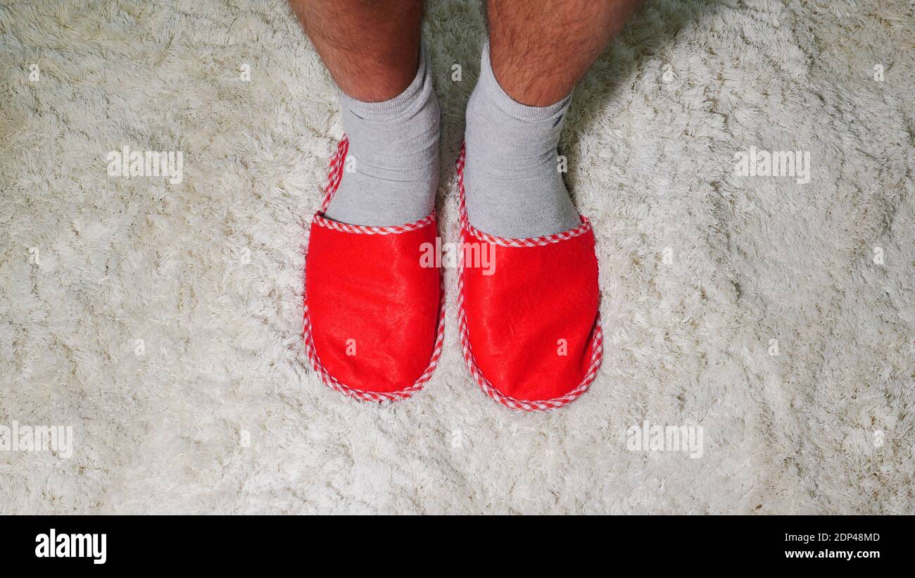 Stomp male foot.Man worried and shifting from foot to foot.Pounding on ...